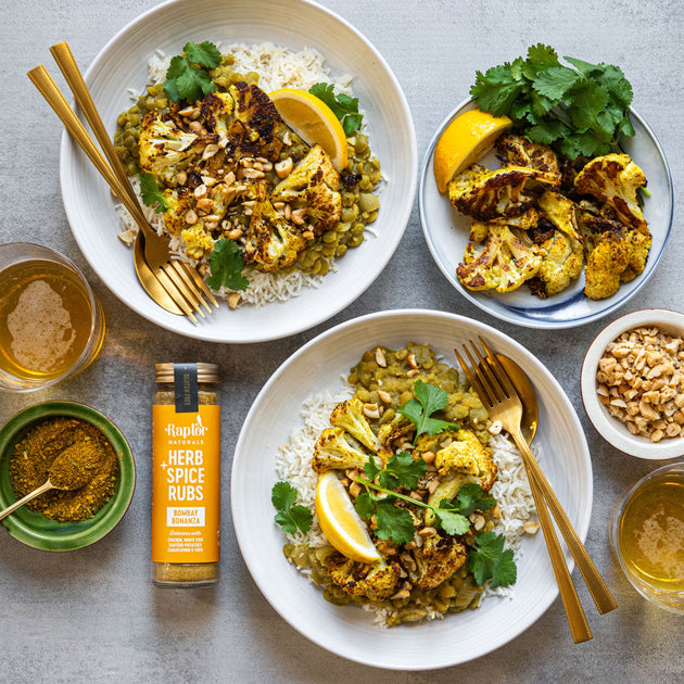 Split Pea Dahl & Spice Roasted Cauliflower - Vegan Recipe – Raptor Naturals